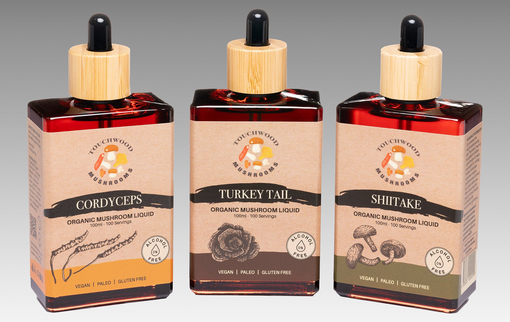 Energy Mushroom Pack - Alcohol Free Liquid – Touchwood Mushrooms